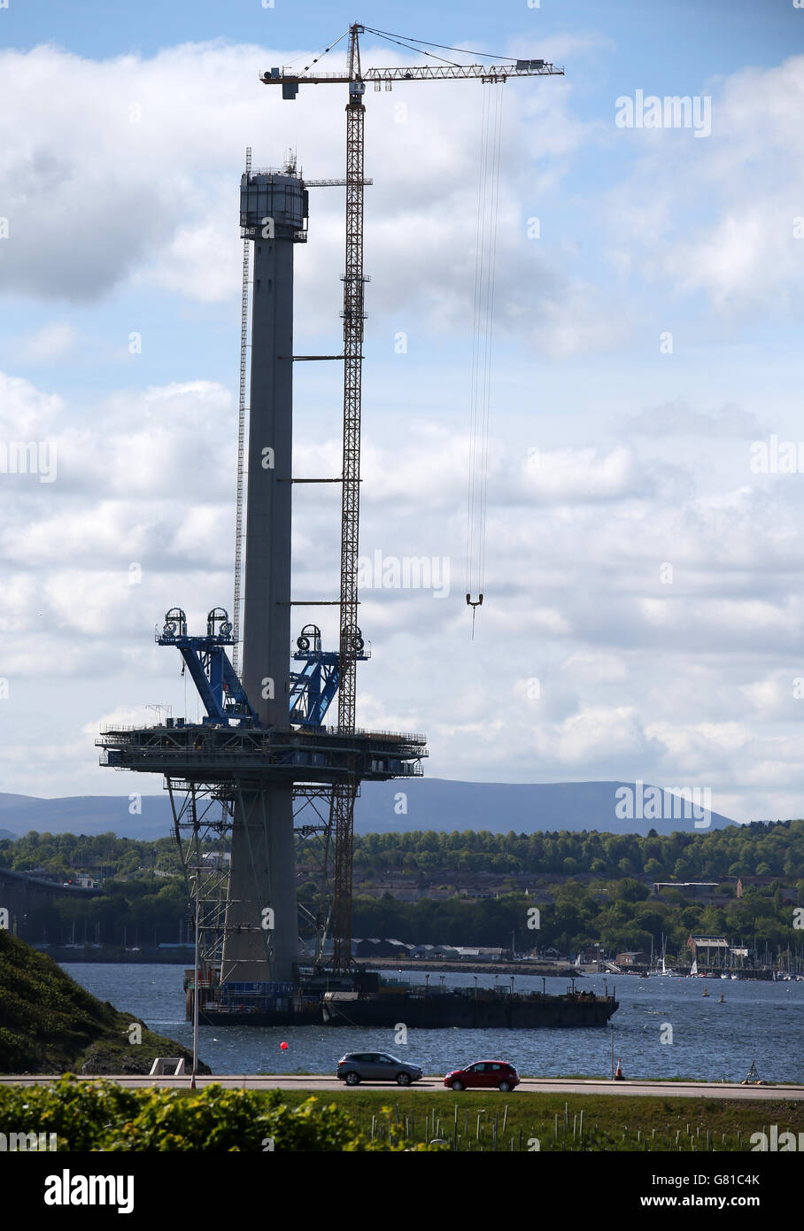 Work continues on the Queensferry Crossing, road bridge being built ...