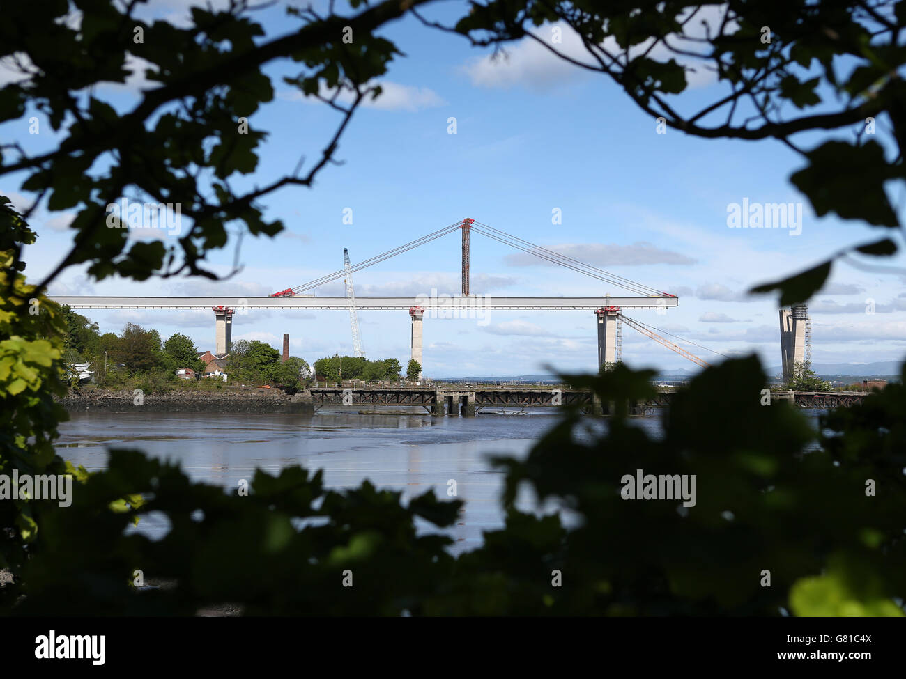 Work continues on the Queensferry Crossing road bridge, which is being ...