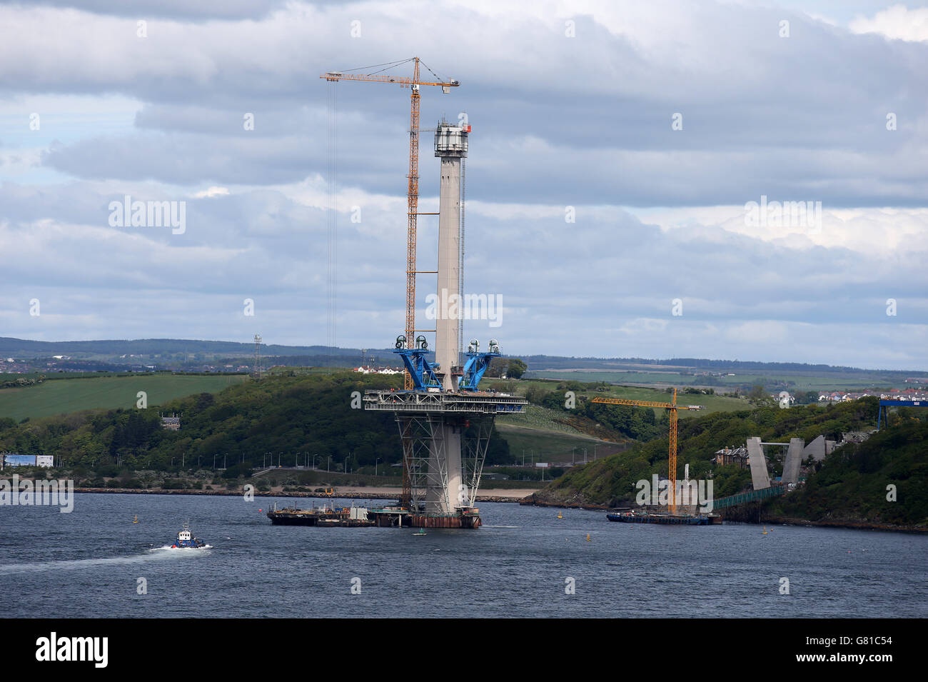 Work continues on the Queensferry Crossing, road bridge being built ...