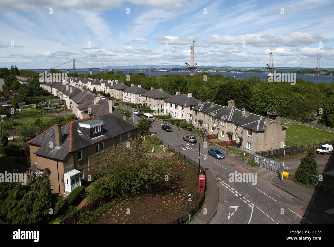 Work continues on the Queensferry Crossing, road bridge being built ...