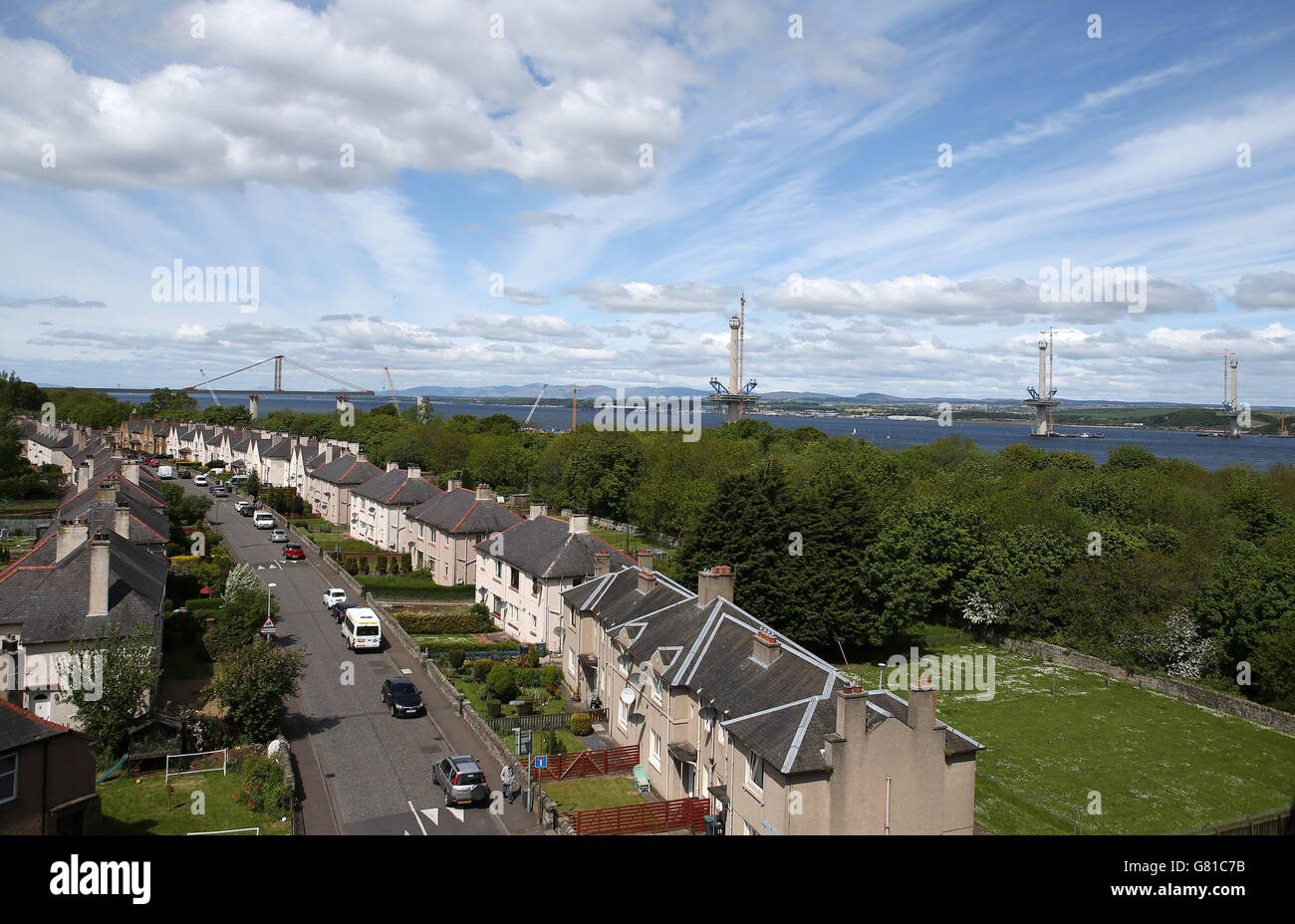 Work continues on the Queensferry Crossing, road bridge being built ...