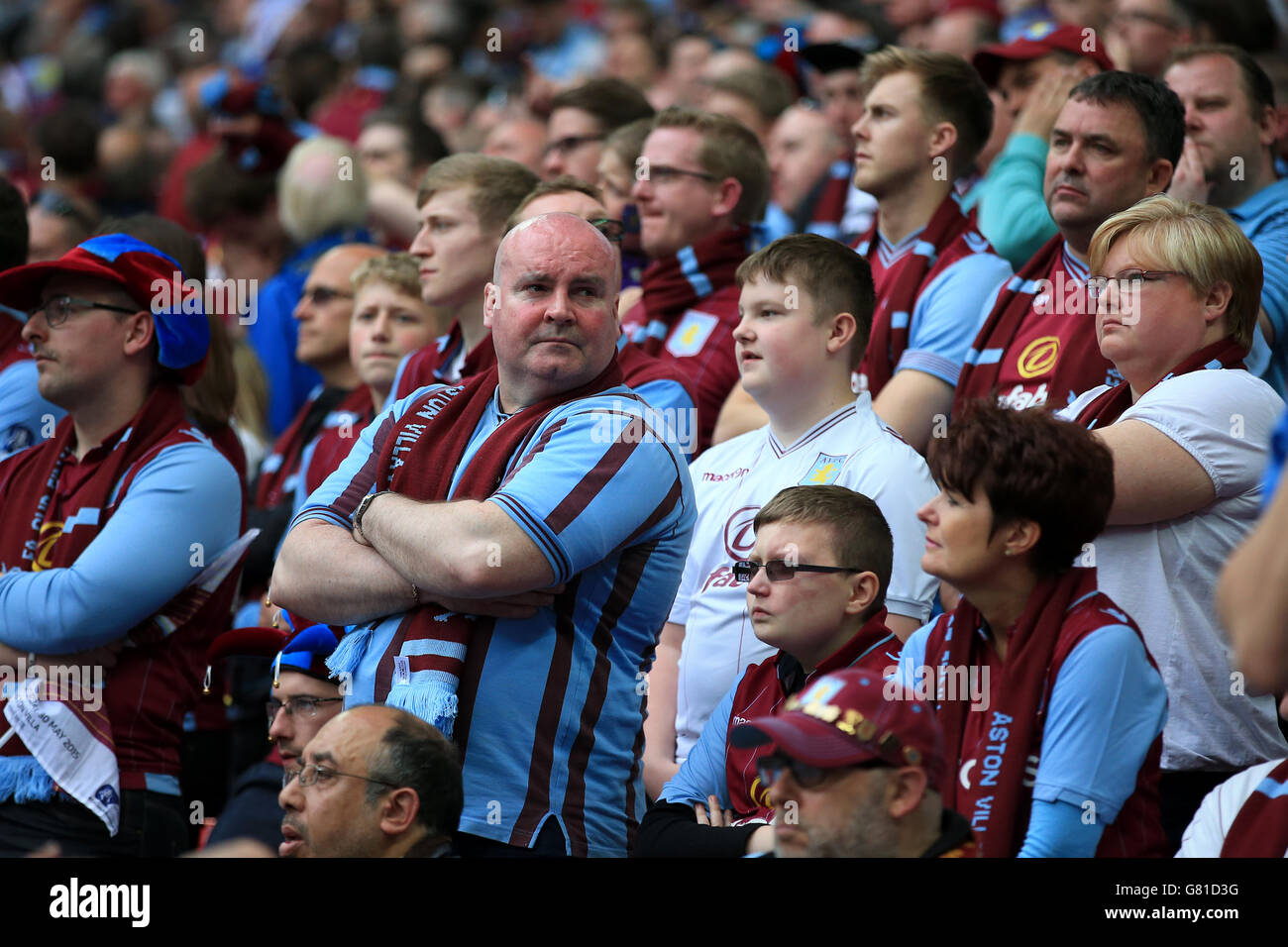 Aston Villa fans show their dejection after seeing their side concede ...