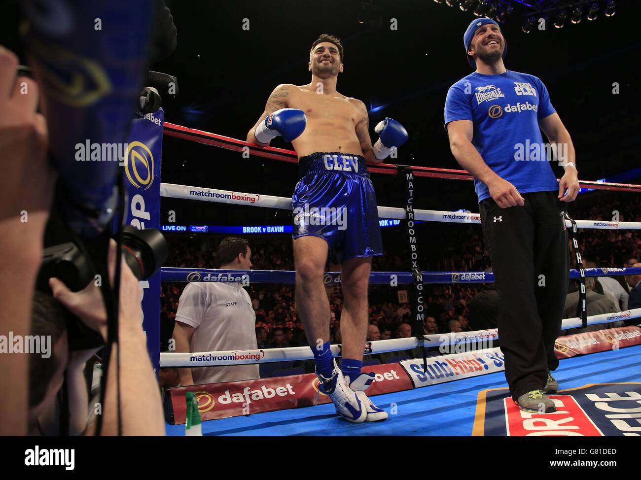 Boxing - The O2 Arena. Nathan Cleverly celebrates his victory over ...
