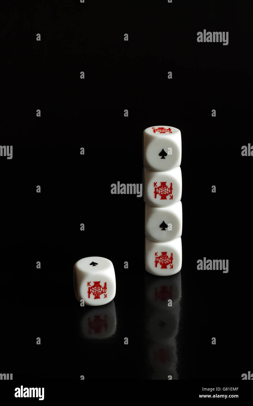 Standout king from the crowd, poker game bricks Stock Photo - Alamy