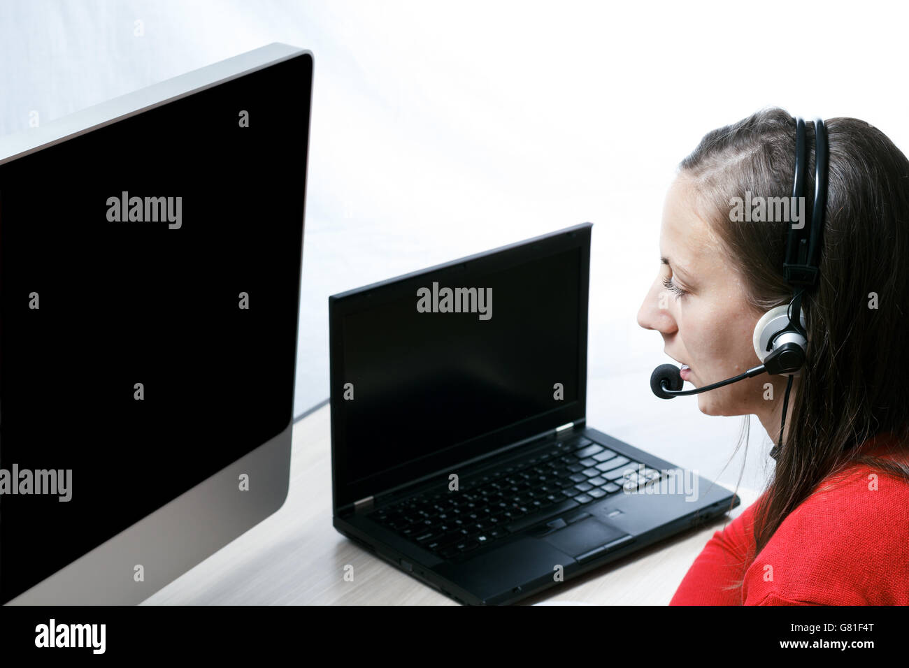 Call office operator Stock Photo - Alamy