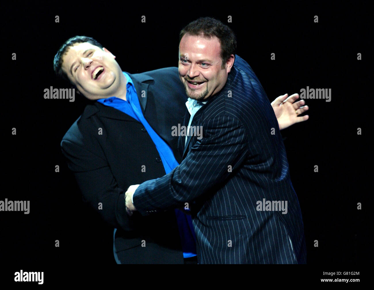 Comedian peter kay left with actor john thomson hi-res stock ...