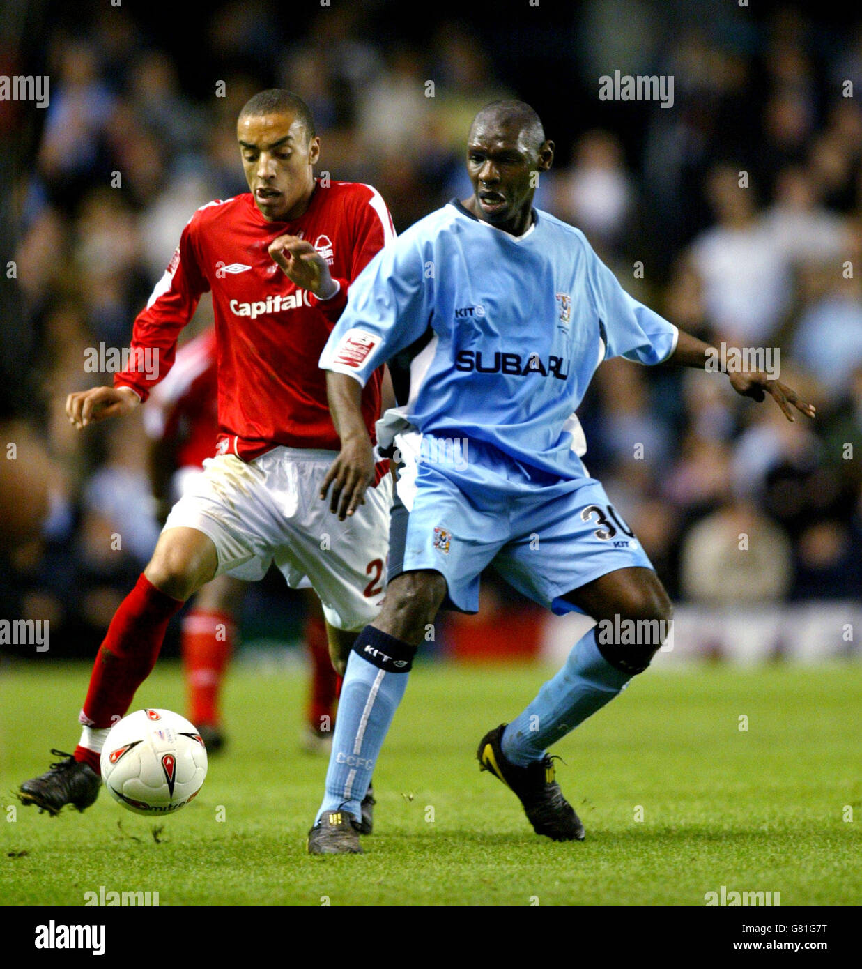 Coventry citys shaun goater and nottingham forests james perch hi-res ...