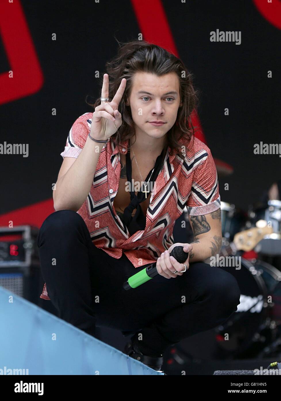 EXCLUSIVE Harry Styles of One Direction performs on stage during ...