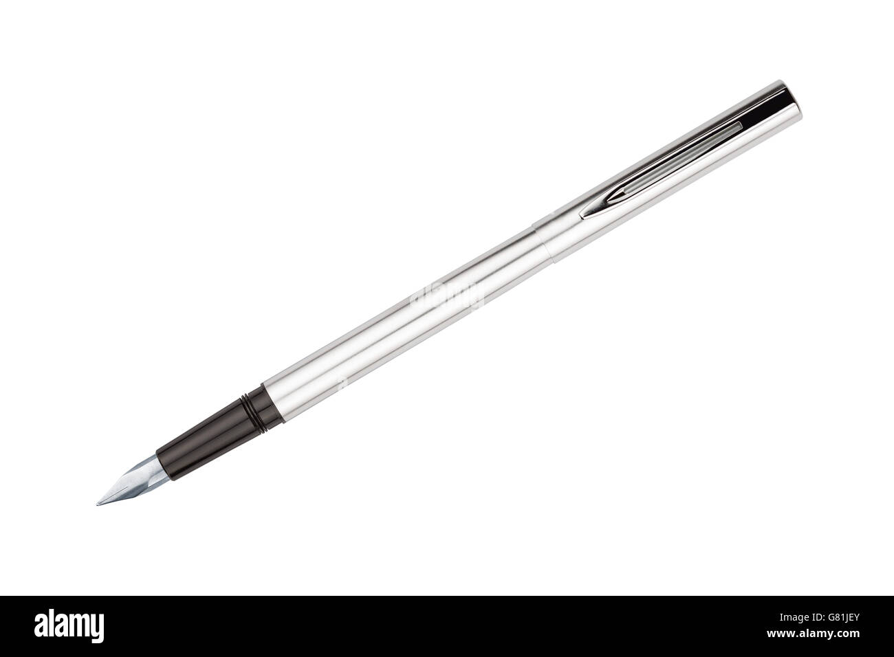 Silver fountain pen Cut Out Stock Images & Pictures - Alamy