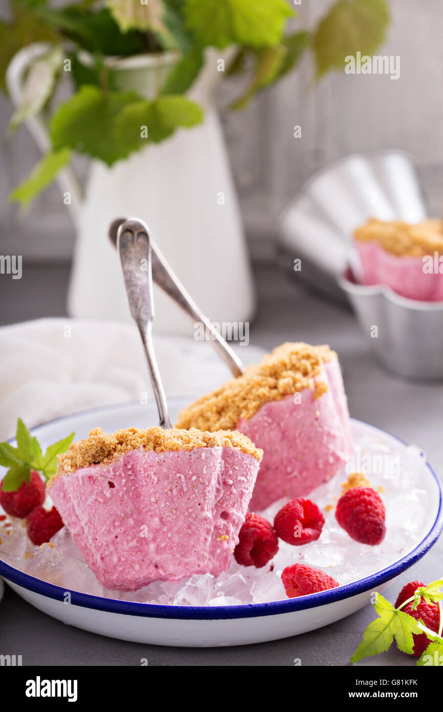 Raspberry cheesecake ice cream pops Stock Photo - Alamy