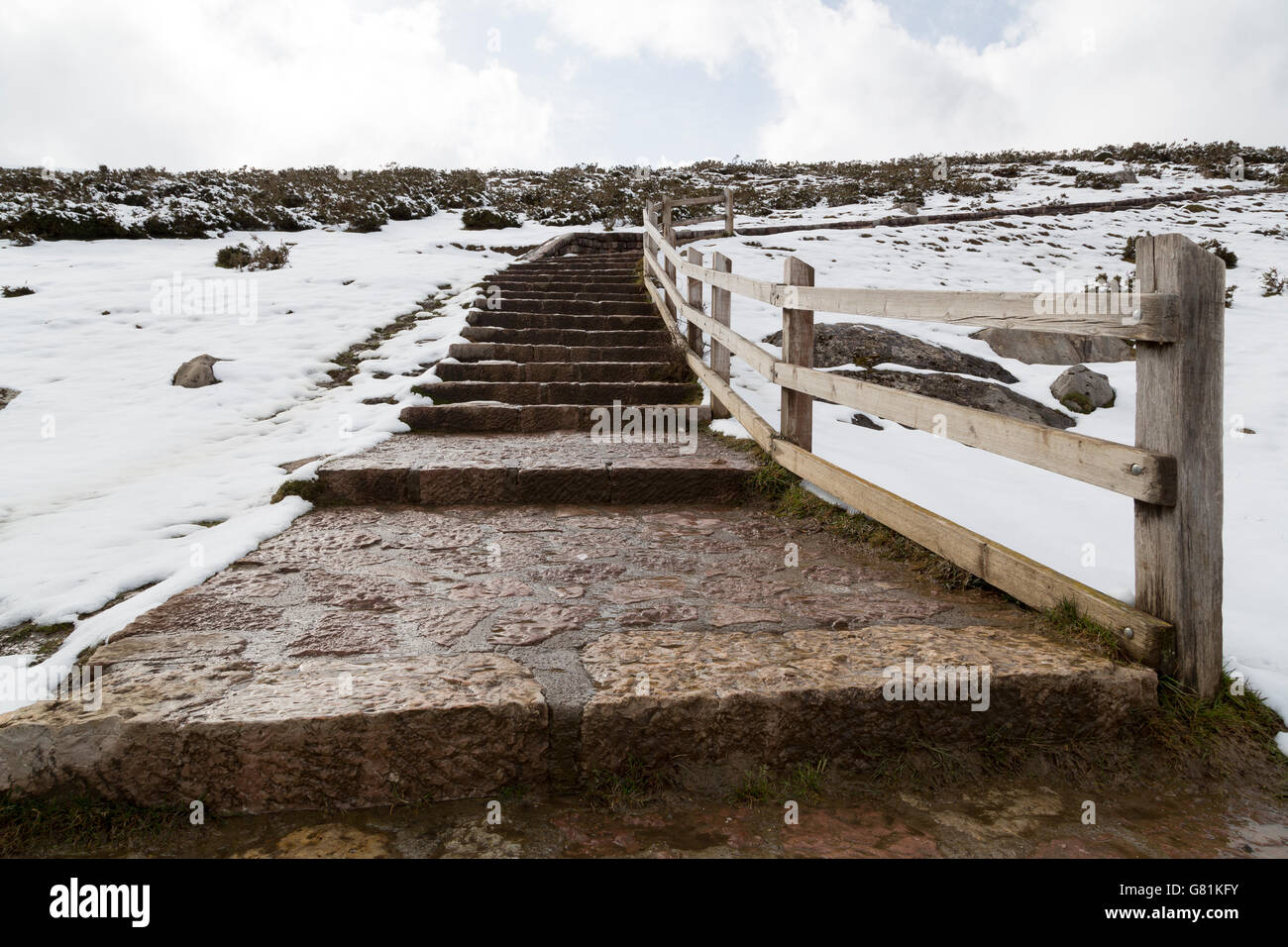 A path in the snow Stock Photo - Alamy