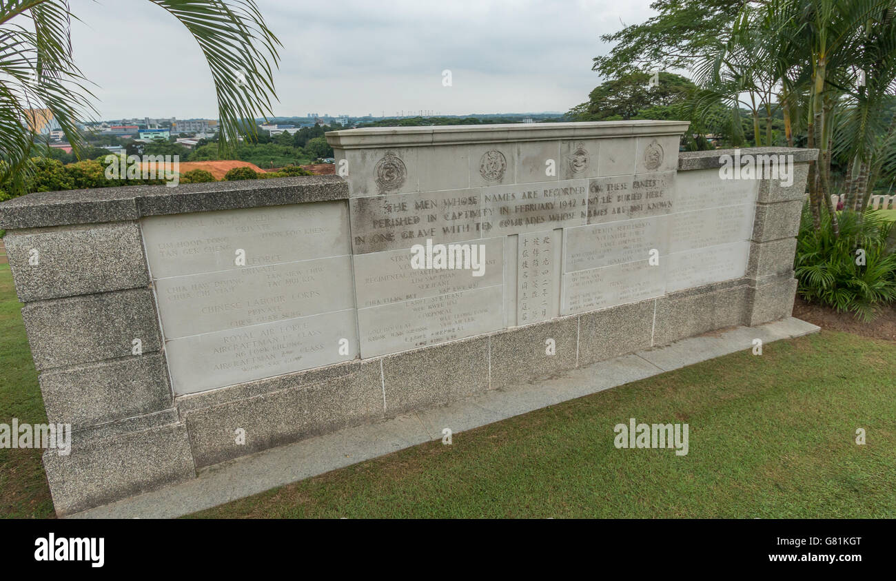 Chinese war memorial in Kranji war cemetery, Singapore Stock Photo - Alamy