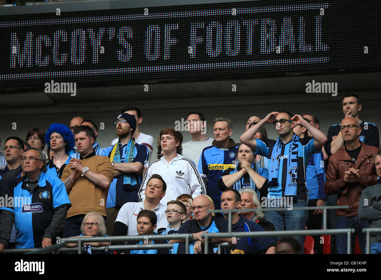 Wycombe Wanderers Fans In The Stands At Wembley Stadium High Resolution ...