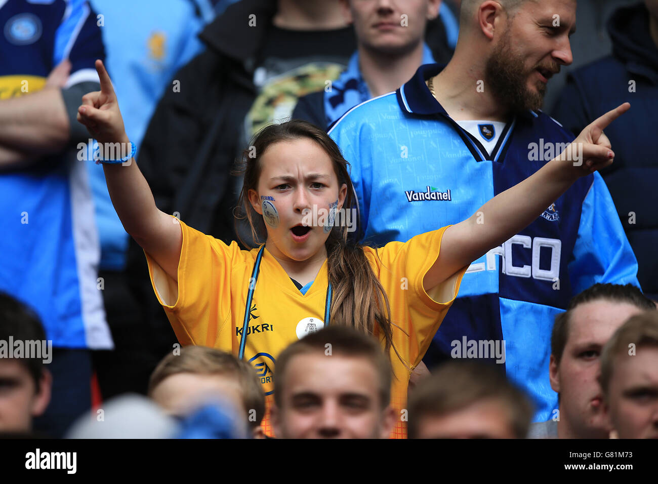Wycombe Wanderers Fans In The Stands At Wembley Stadium High Resolution ...