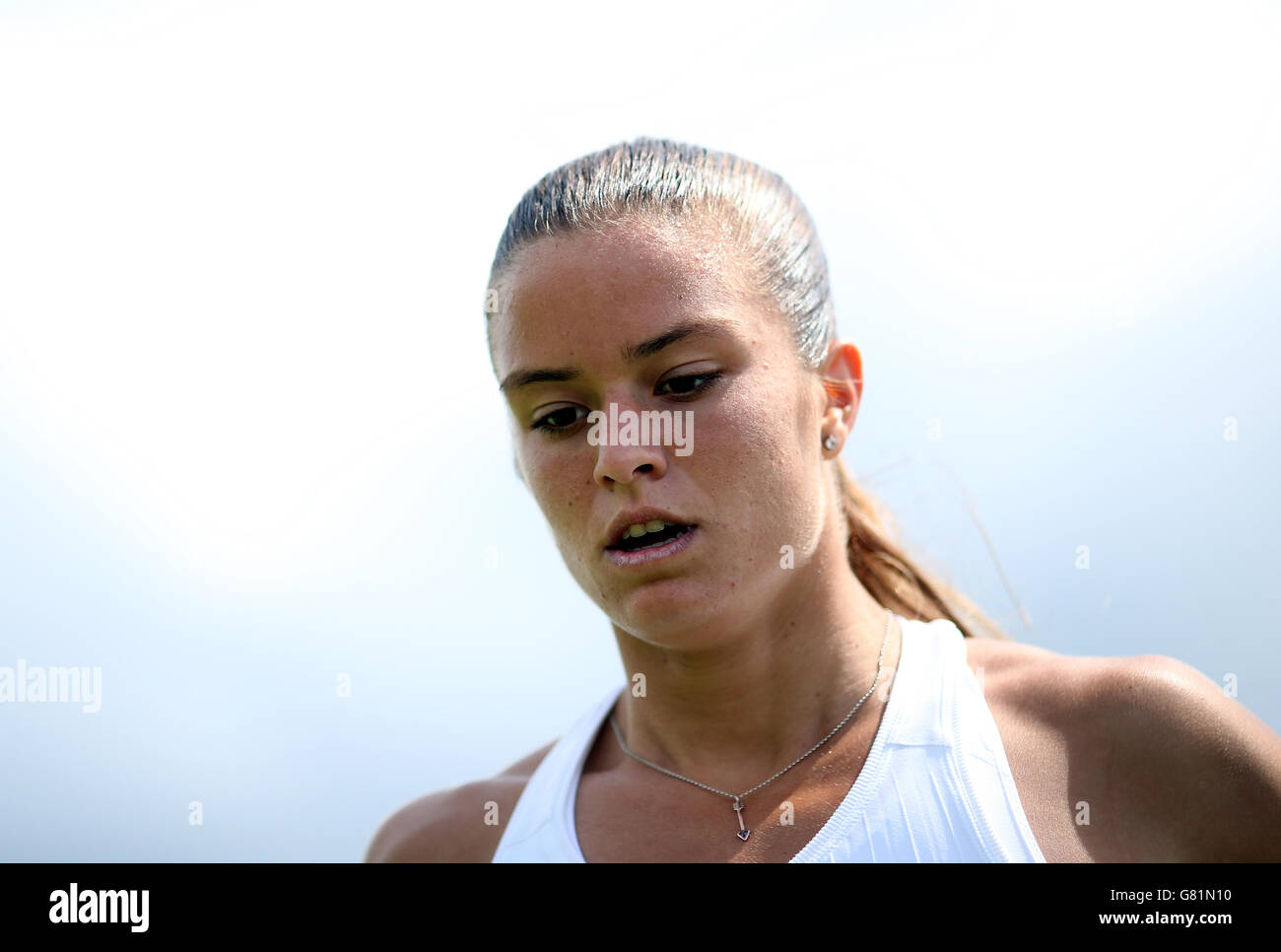 Maria Sakkari during her match against Saisai Zheng on day One of the ...