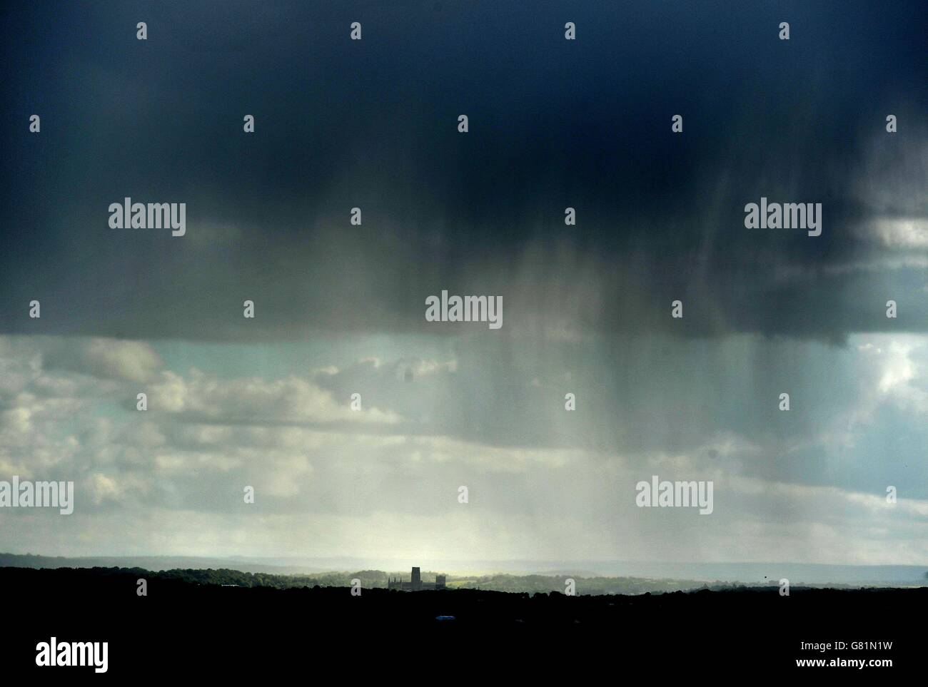 A storm passes over Durham Cathedral as changeable weather continues ...