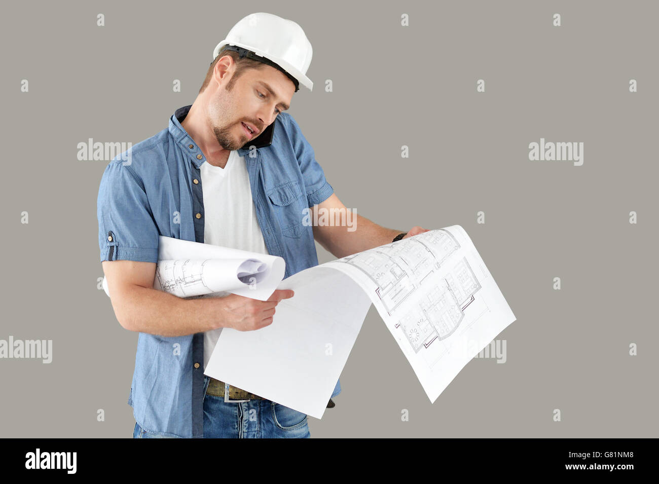 friendly engineer standing Stock Photo - Alamy