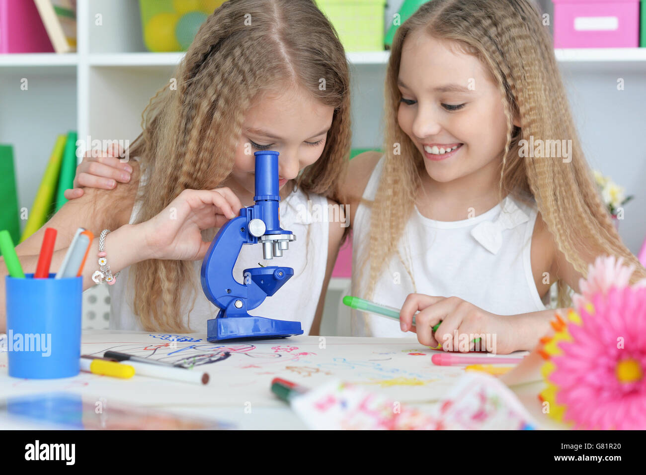 beautiful little girls at class Stock Photo - Alamy