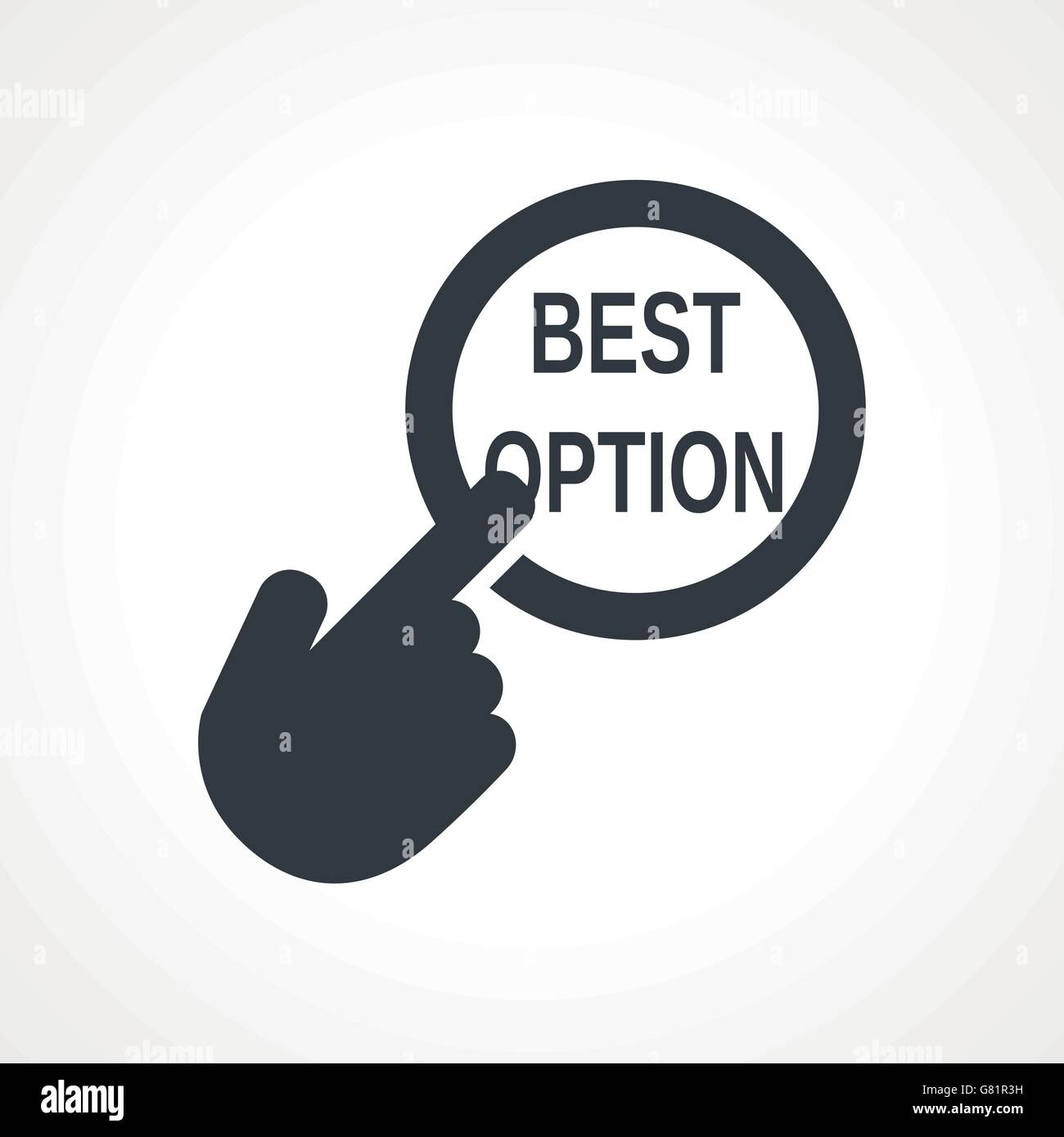 Hand presses the button with text "Best option Stock Vector Image & Art ...