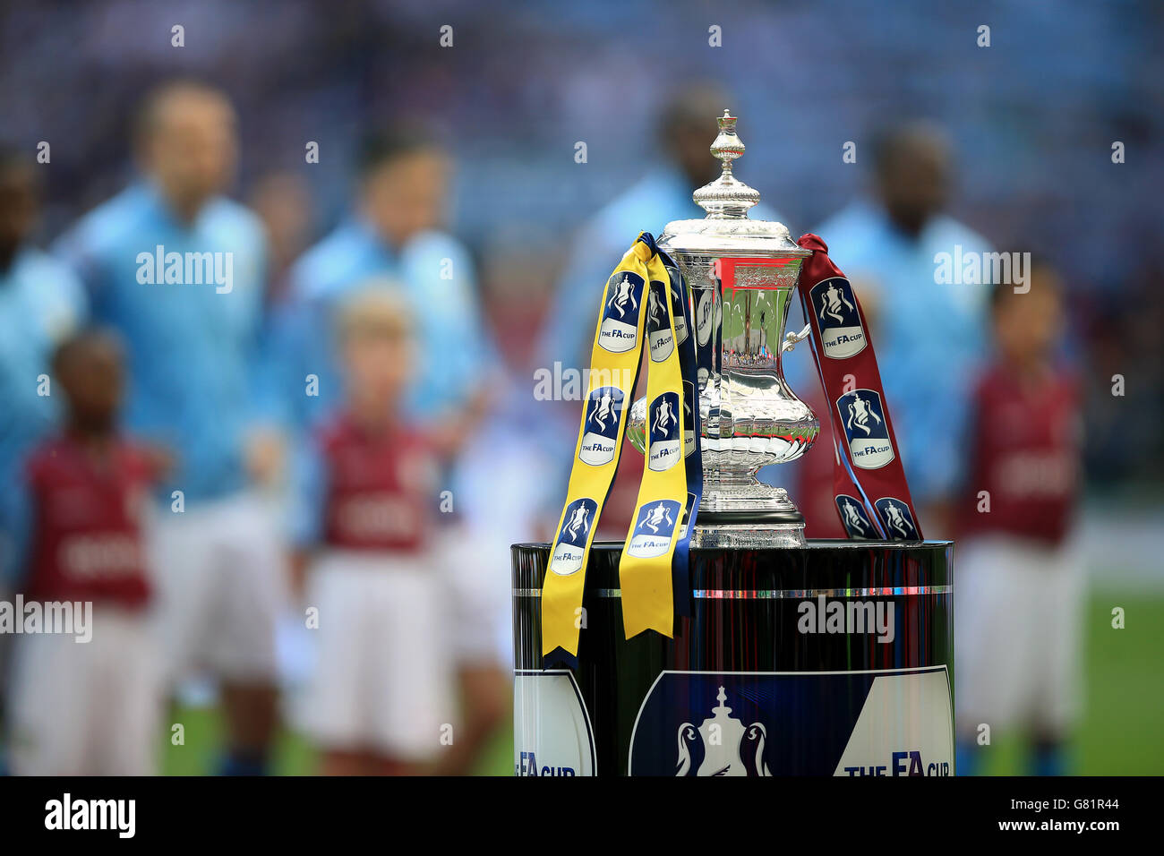 Football ribbons yellow claret and blue hi-res stock photography and ...