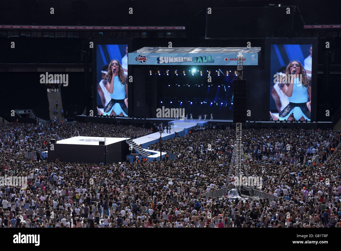 Little Mix performing live at the Capital FM Summertime Ball 2015 held ...
