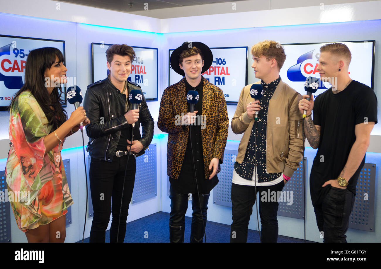Capital fm presenter max with charley bagnall left hi-res stock ...