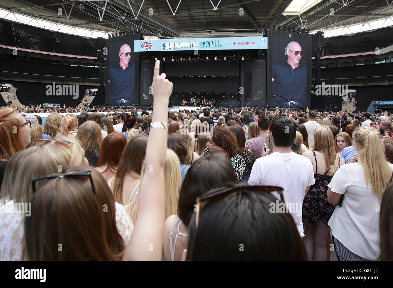 EXCLUSIVE Pitbull fans during Capital FM's Summertime Ball at Wembley ...
