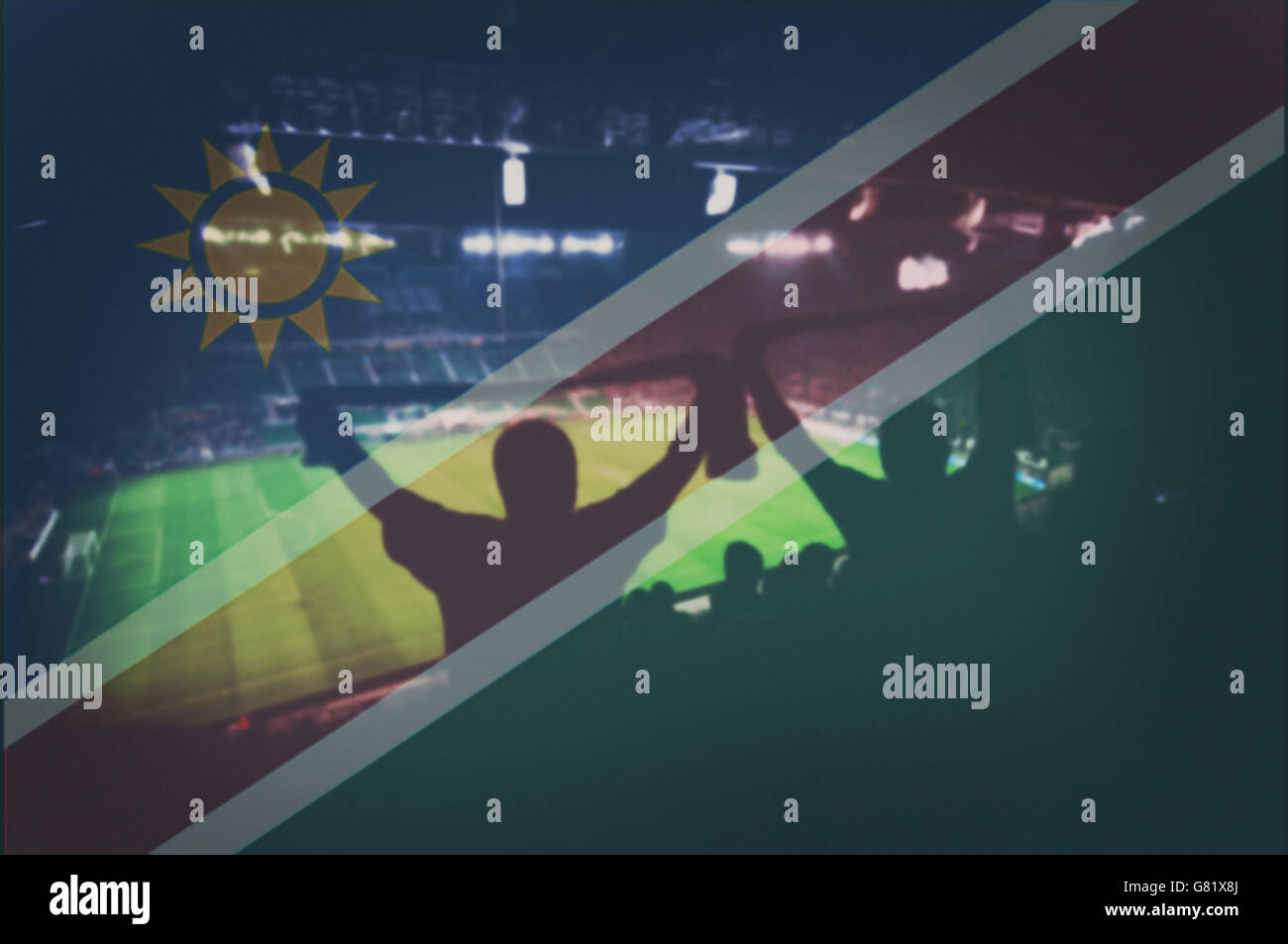 sport stadium with fans and blending Namibia flag Stock Photo - Alamy