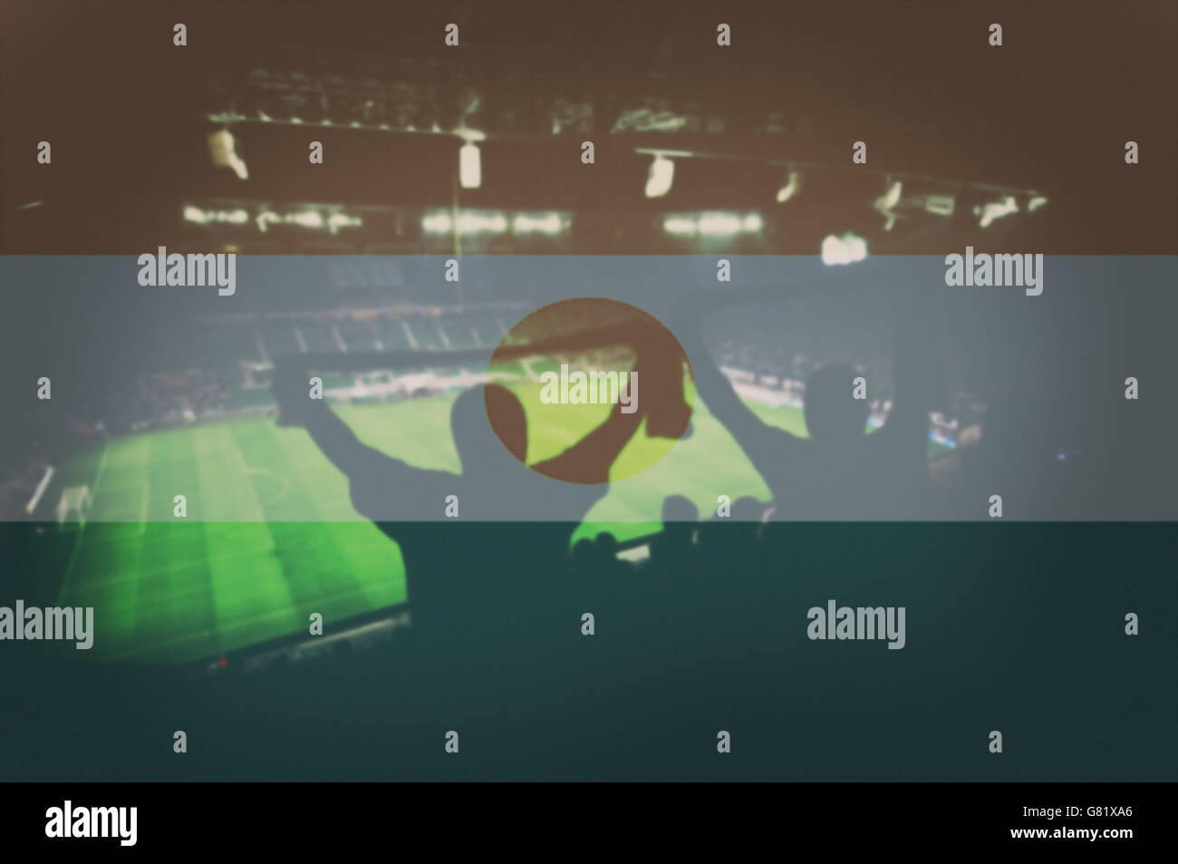 sport stadium with fans and blending Niger flag Stock Photo - Alamy