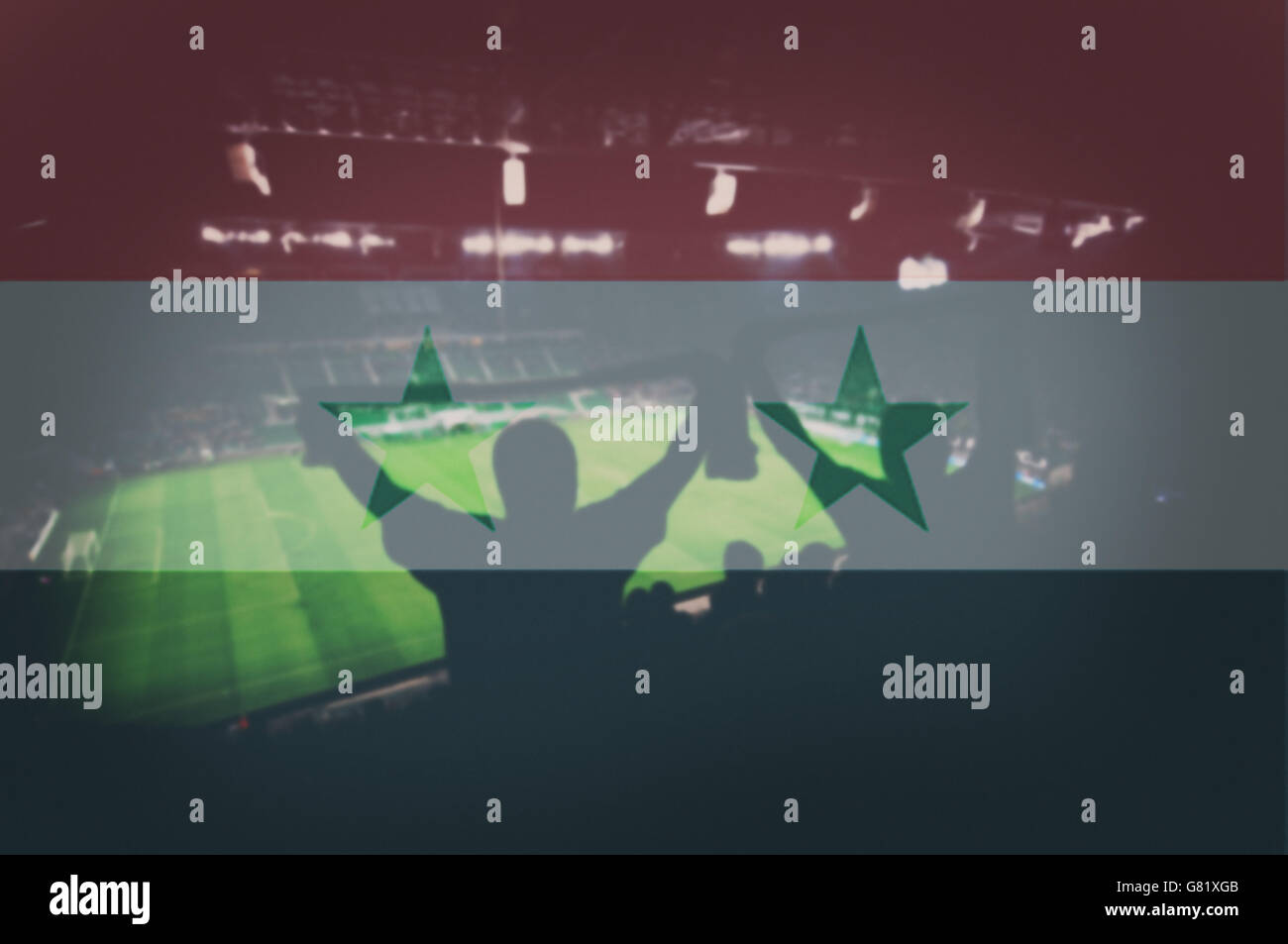 sport stadium with fans and blending Syria flag Stock Photo - Alamy