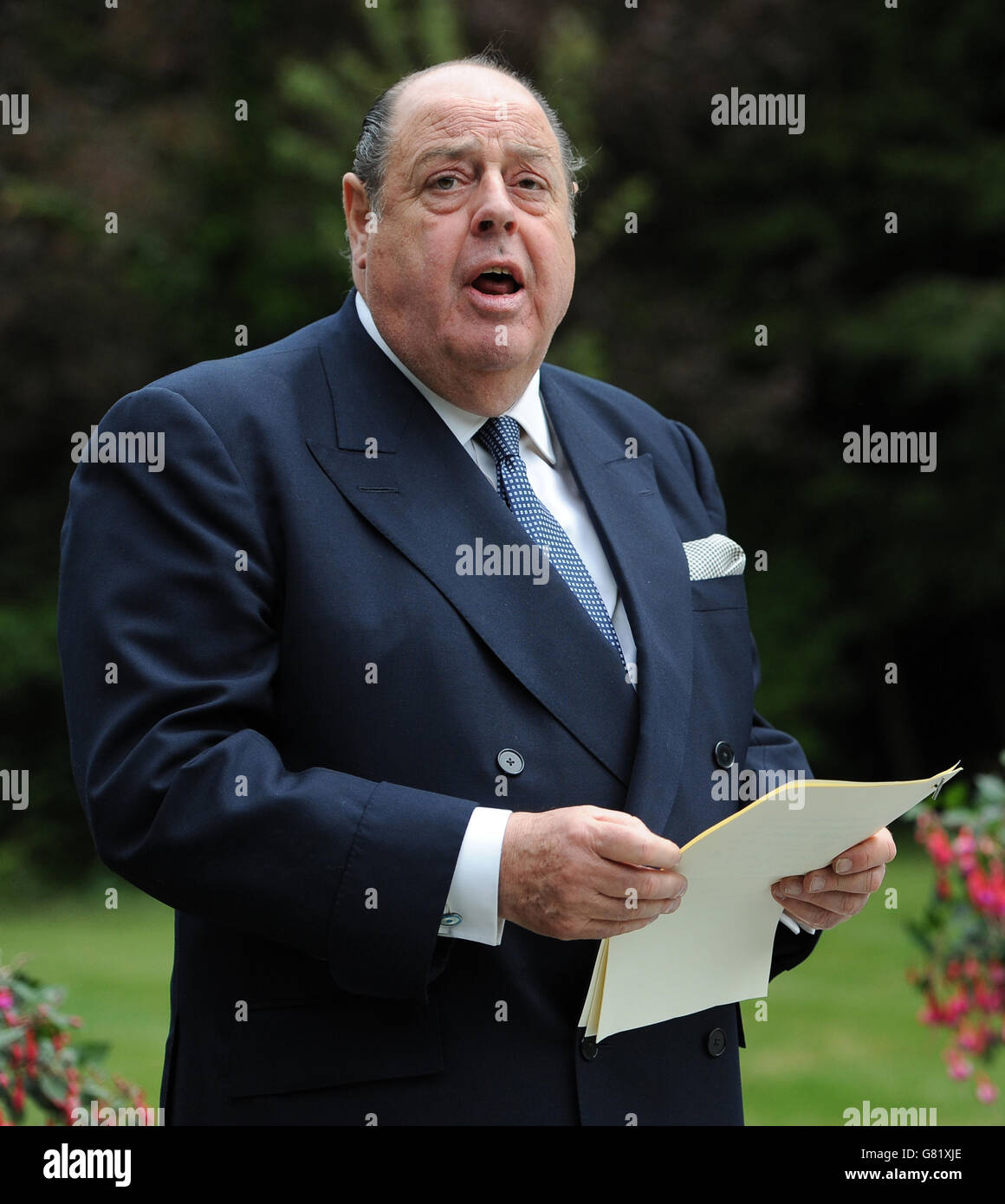 Sir Nicholas Soames MP before the unveiling of a bust of Sir Winston ...