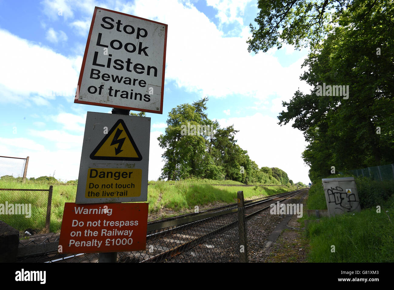 General view of a Footpath level crossing near to Worting Junction in ...