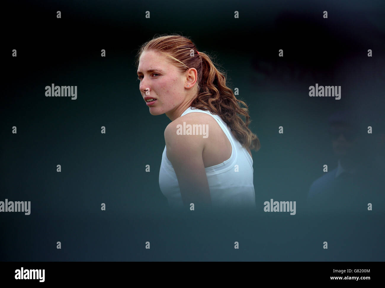Ekaterina Alexandrova in action against Ana Ivanovic on day One of the ...