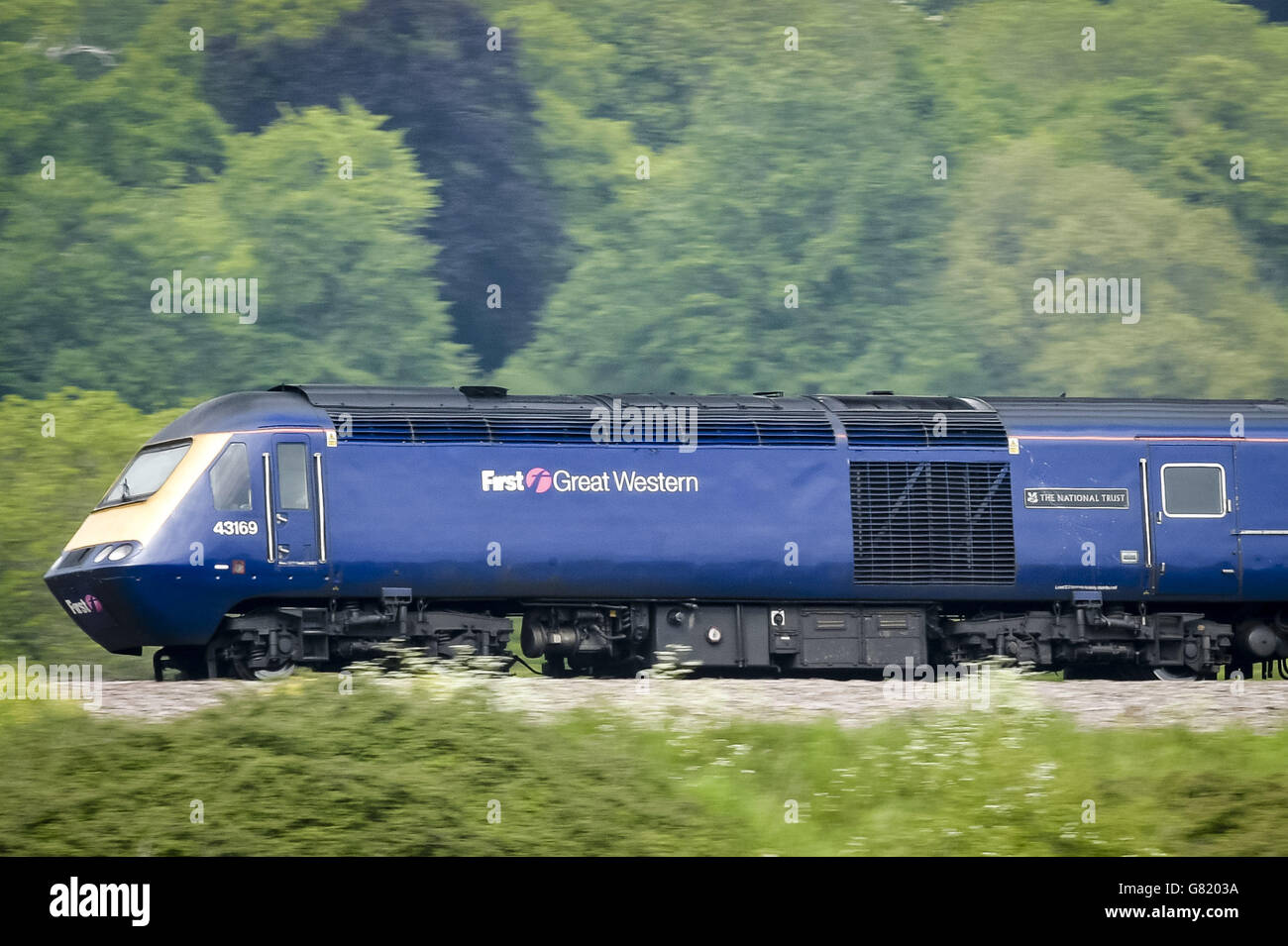 A First Great Western train passes through countryside on the London to ...