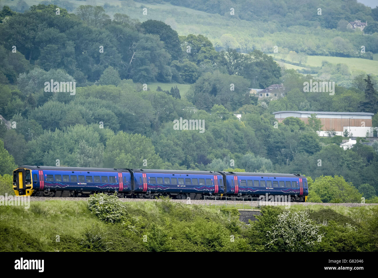 A First Great Western train passes through countryside on the London to ...
