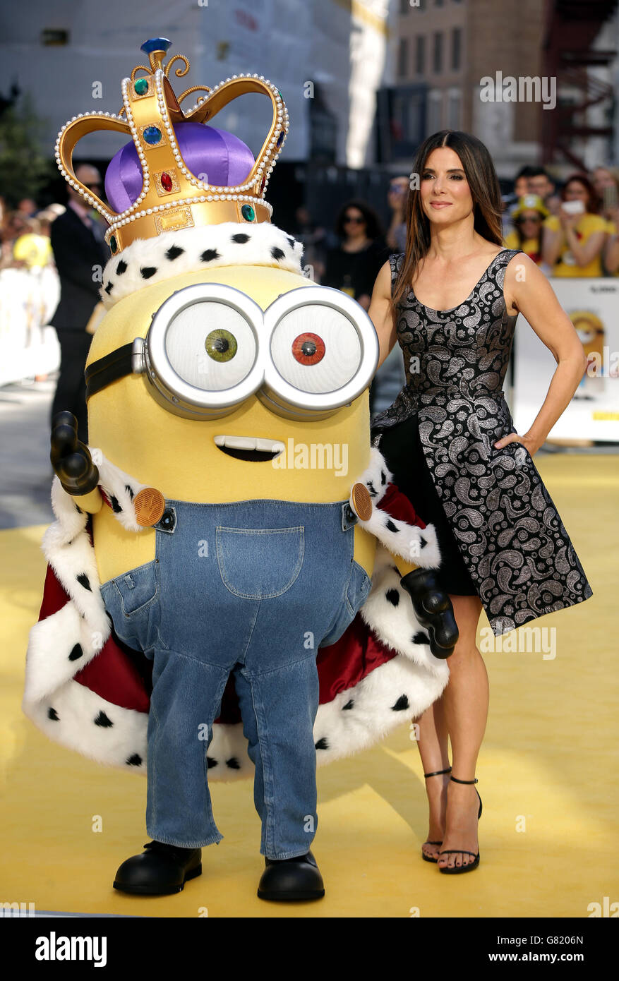Sandra Bullock attending the world premiere of Minions at the Odeon ...