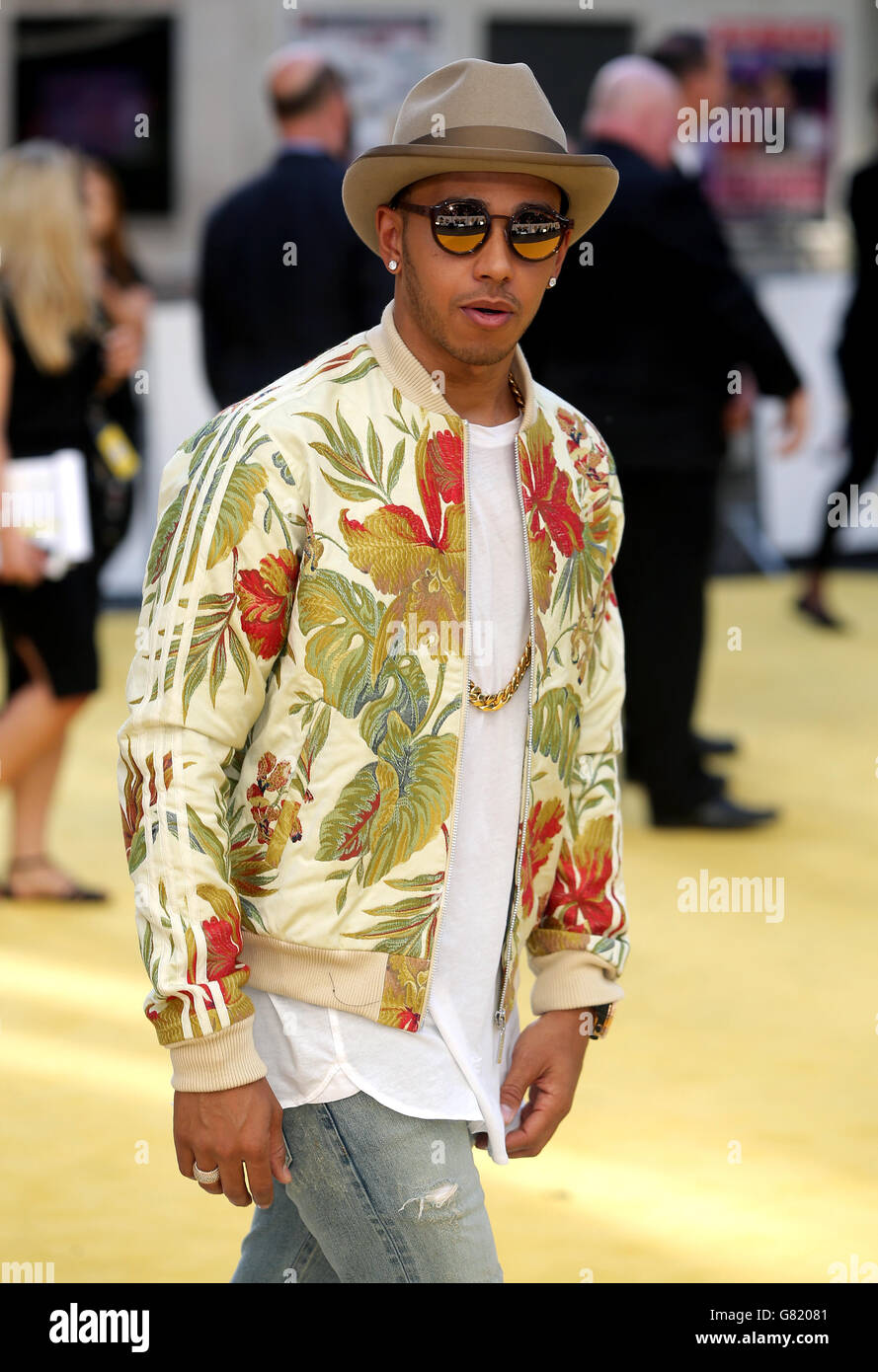 Lewis Hamilton attending the world premiere of Minions at the Odeon ...