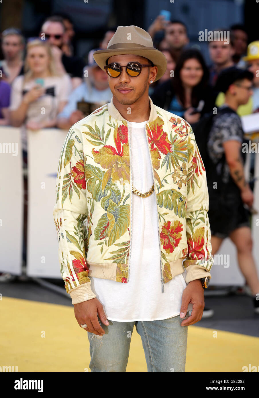 Lewis Hamilton attending the world premiere of Minions at the Odeon ...