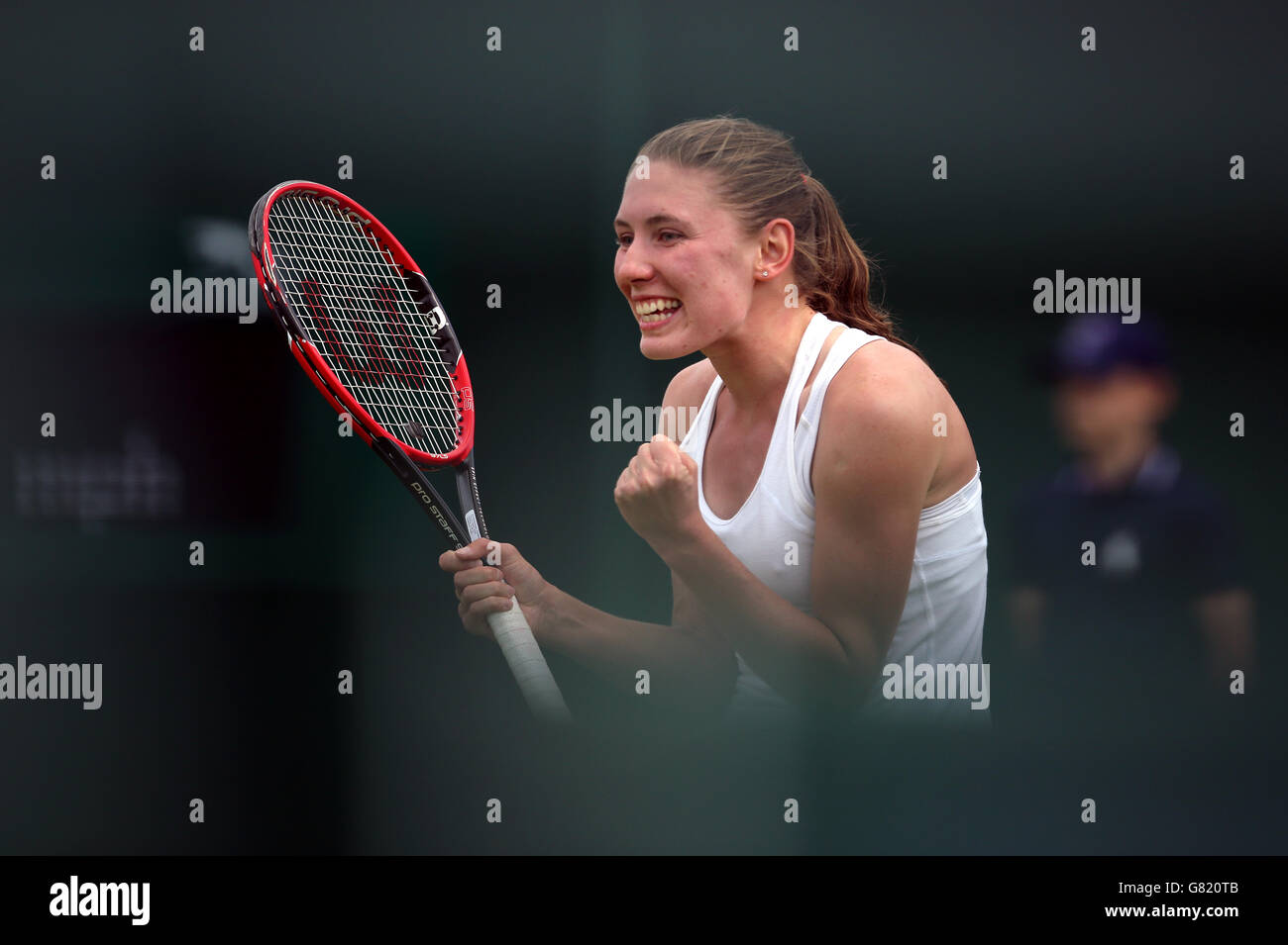 Ekaterina Alexandrova celebrates beating Ana Ivanovic on day One of the ...