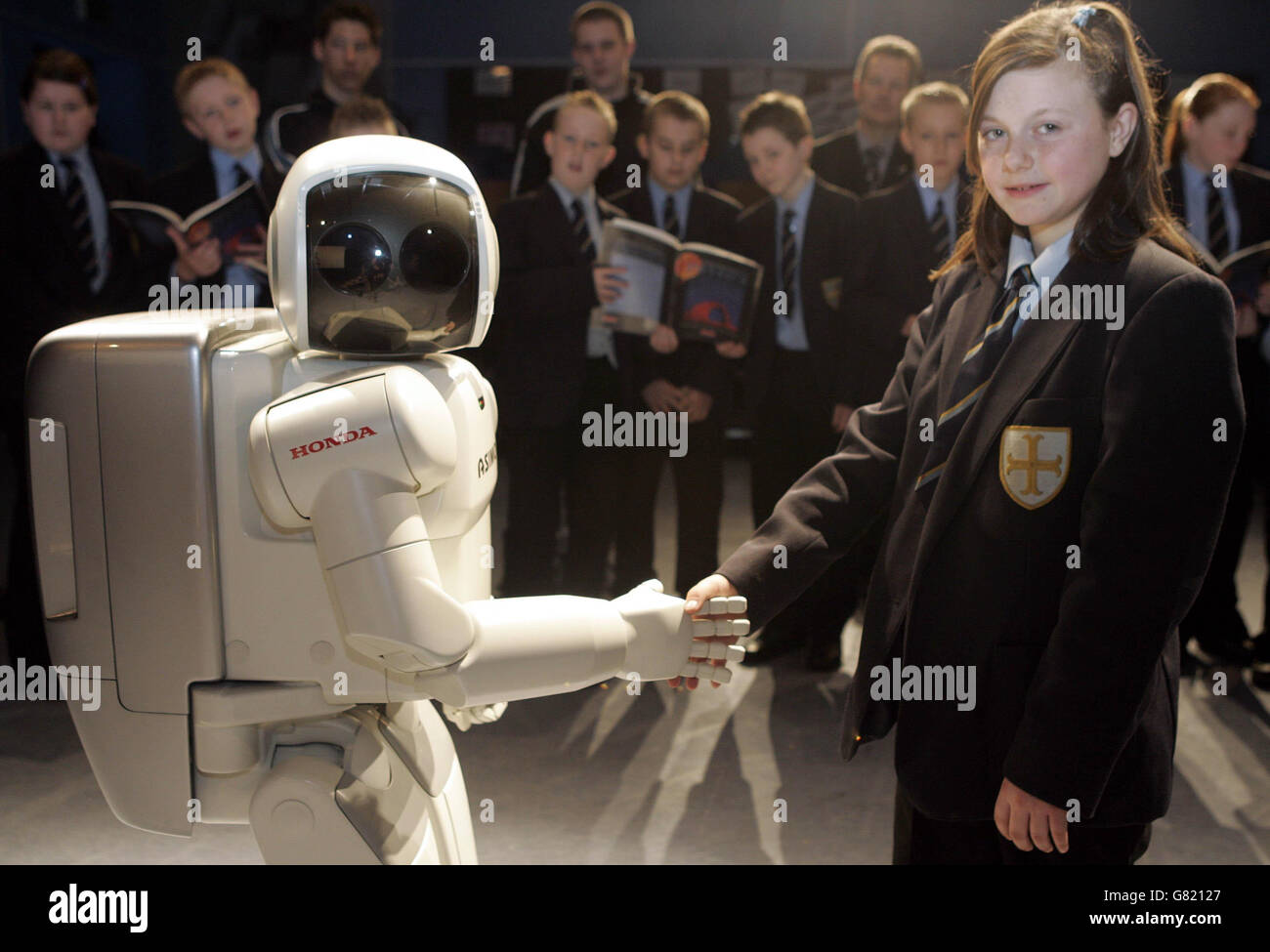 Education - Asimo Robot - Hawkley Hall High School - Wigan Stock Photo ...