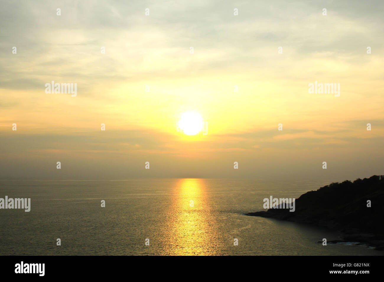 Beautiful sunset at Promthep cape view point, Phuket, Thailand Stock ...
