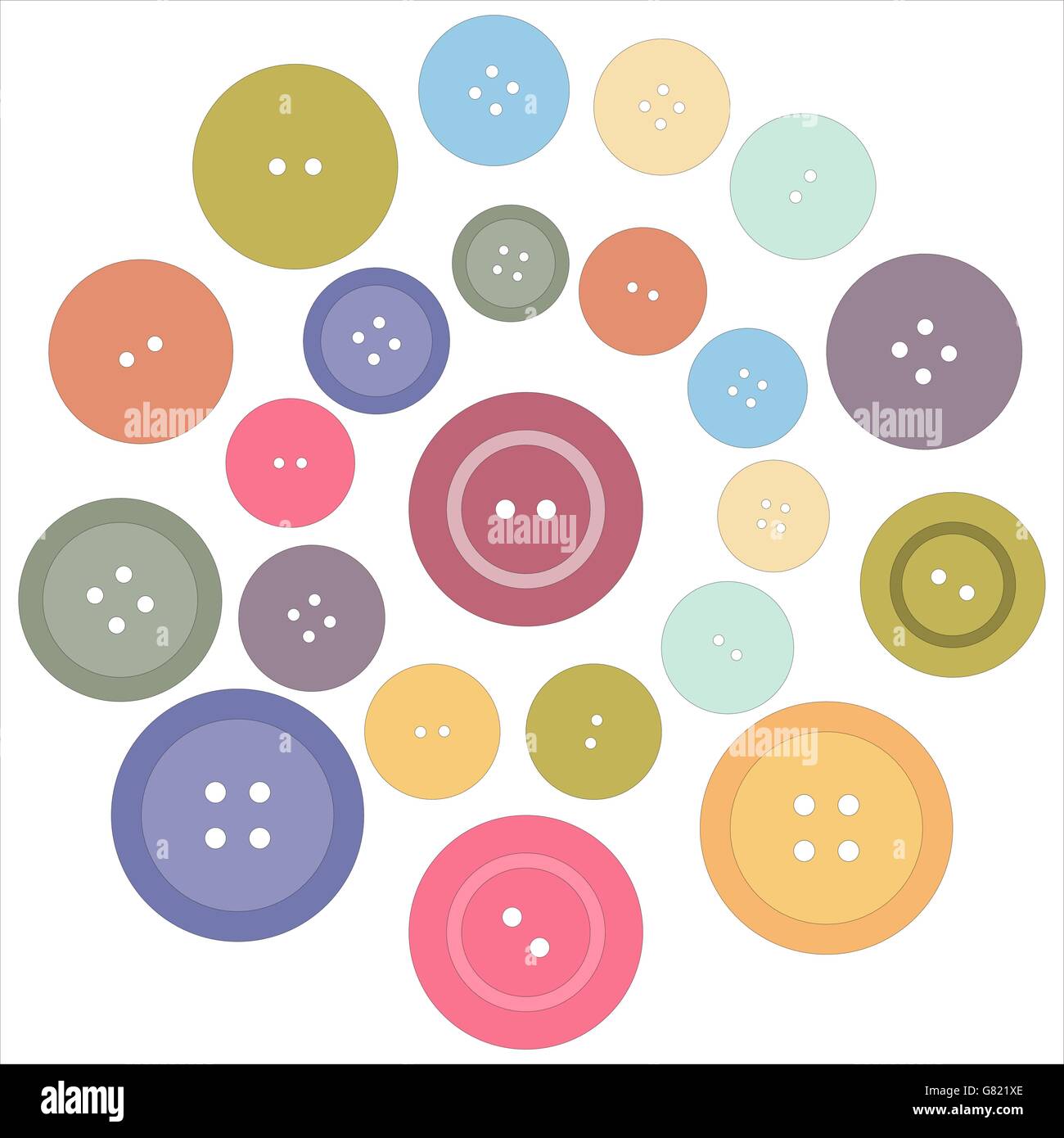 Cute picture with colored buttons laid out in a circle Stock Vector ...