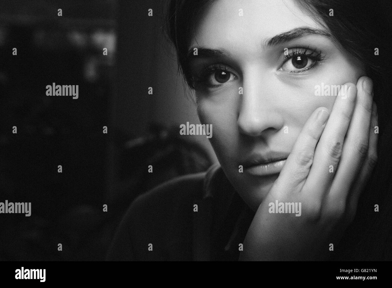 30 Years Berlin Black White Caucasian Germany Alone Brunette Close Up