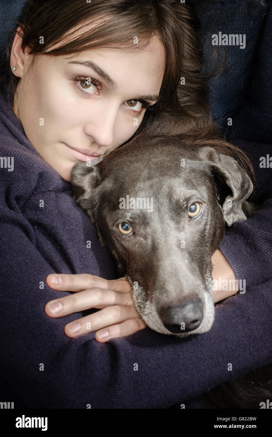 Woman dog pet together hi-res stock photography and images - Alamy