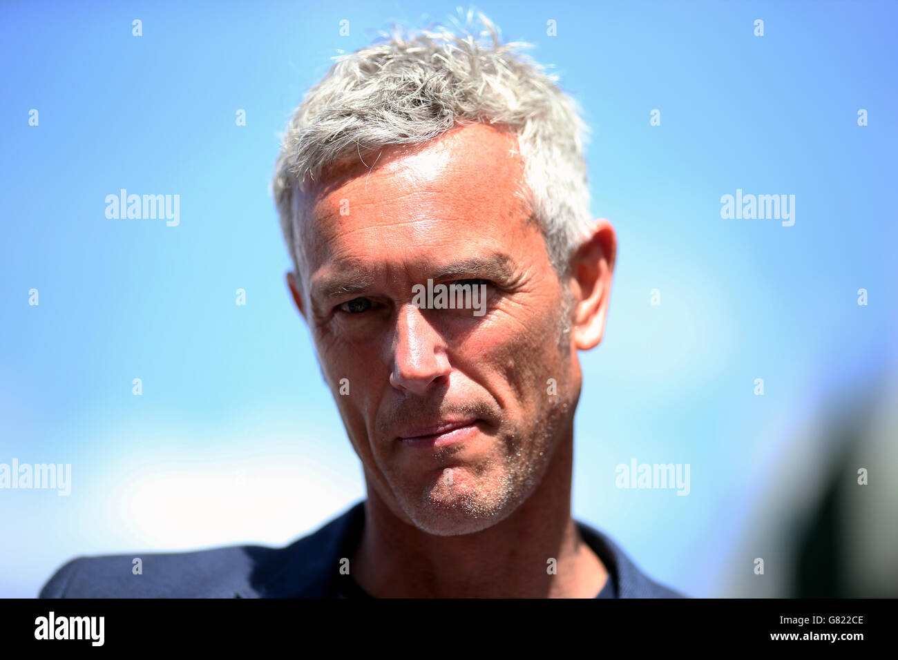 Retired British swimmer Mark Foster on day One of the Wimbledon ...