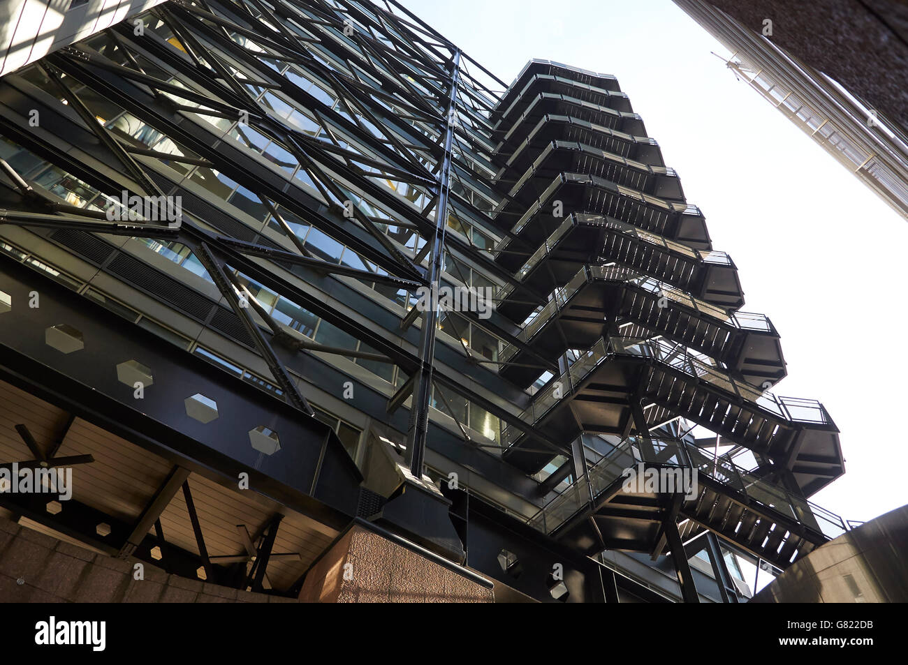 Exchange Square Broadgate London fire escape Stock Photo - Alamy