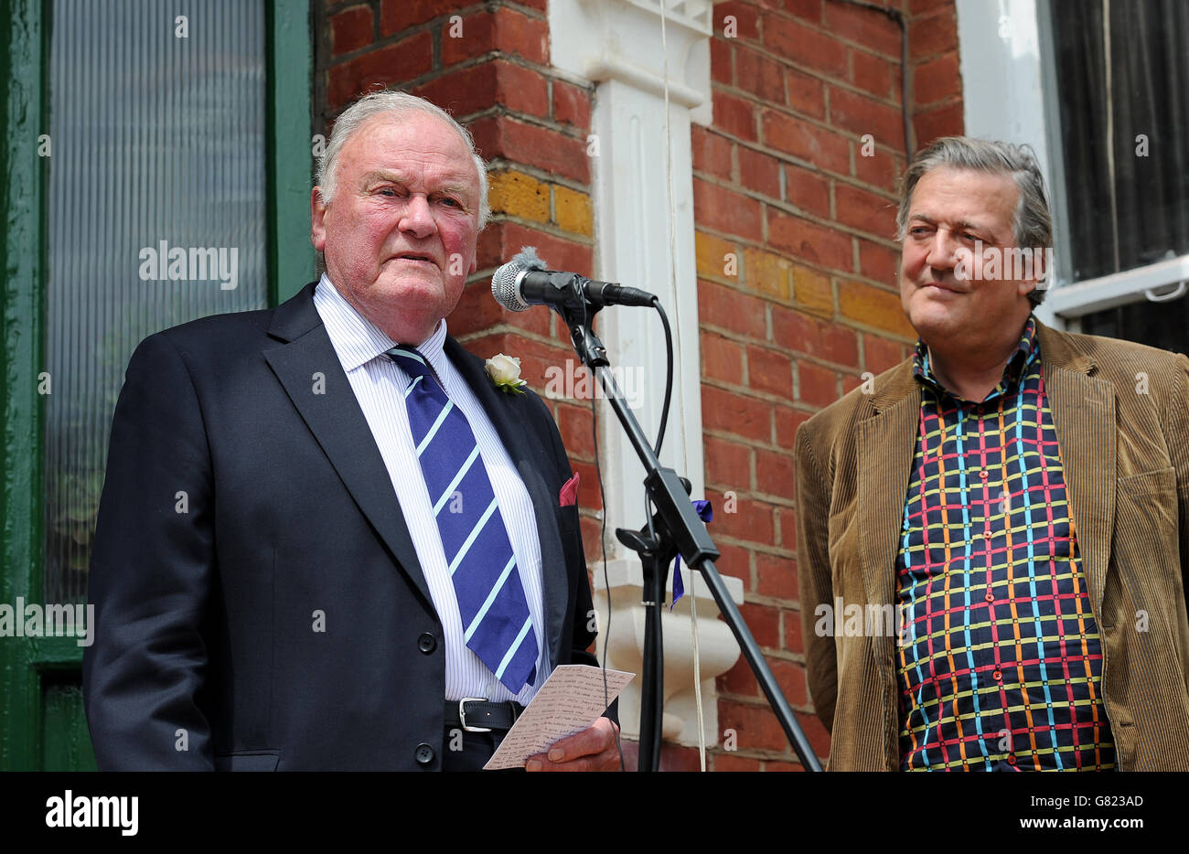 Major General Jeremy Rougier (left) and Stephen Fry outside 103 ...