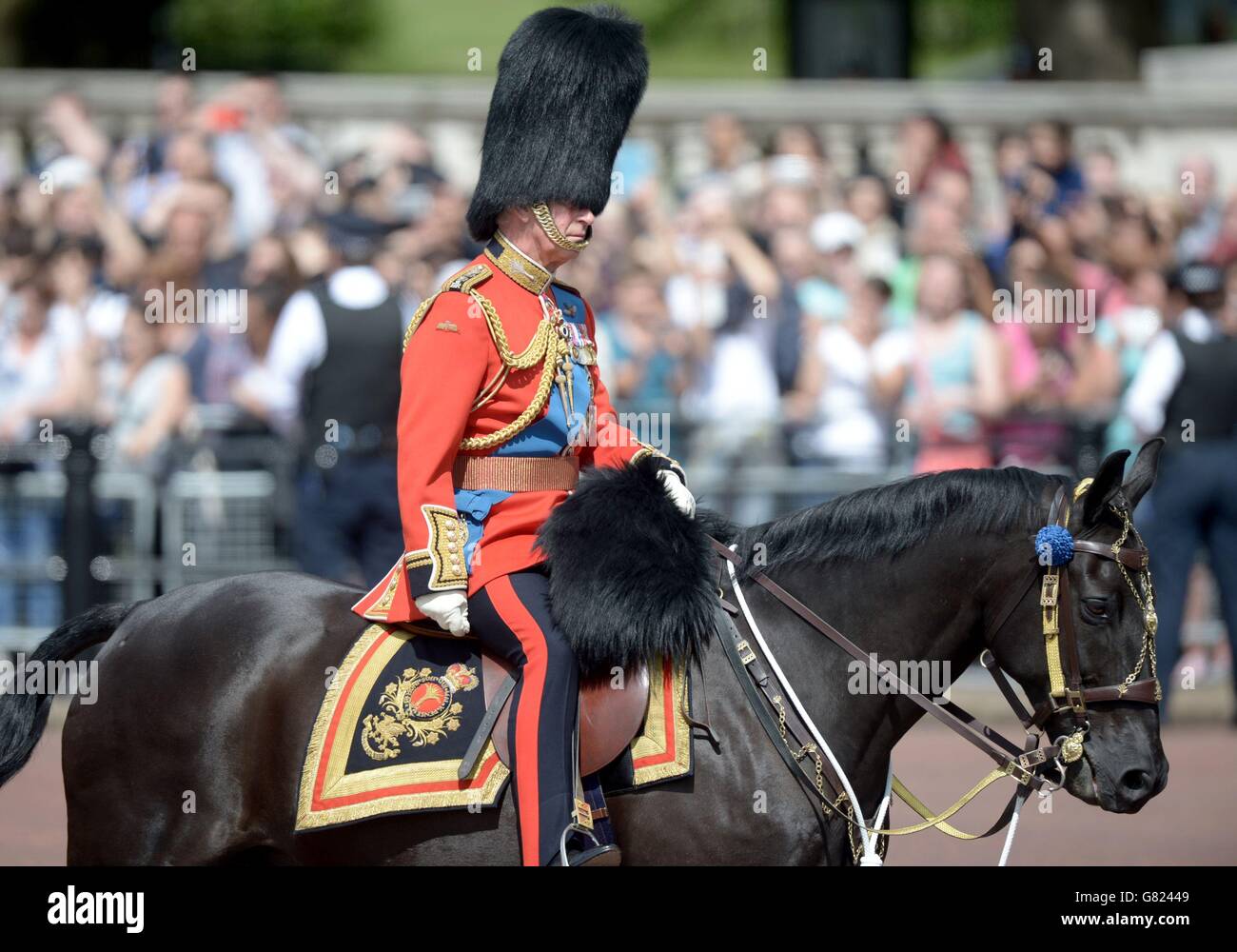The Prince of Wales, Colonel of Welsh Guards, leads the Welsh Guards ...