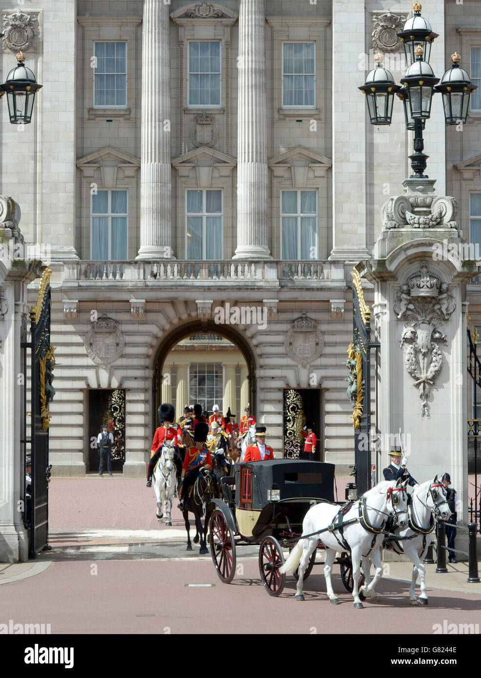 The Prince of Wales, Colonel of Welsh Guards, leads the Welsh Guards ...