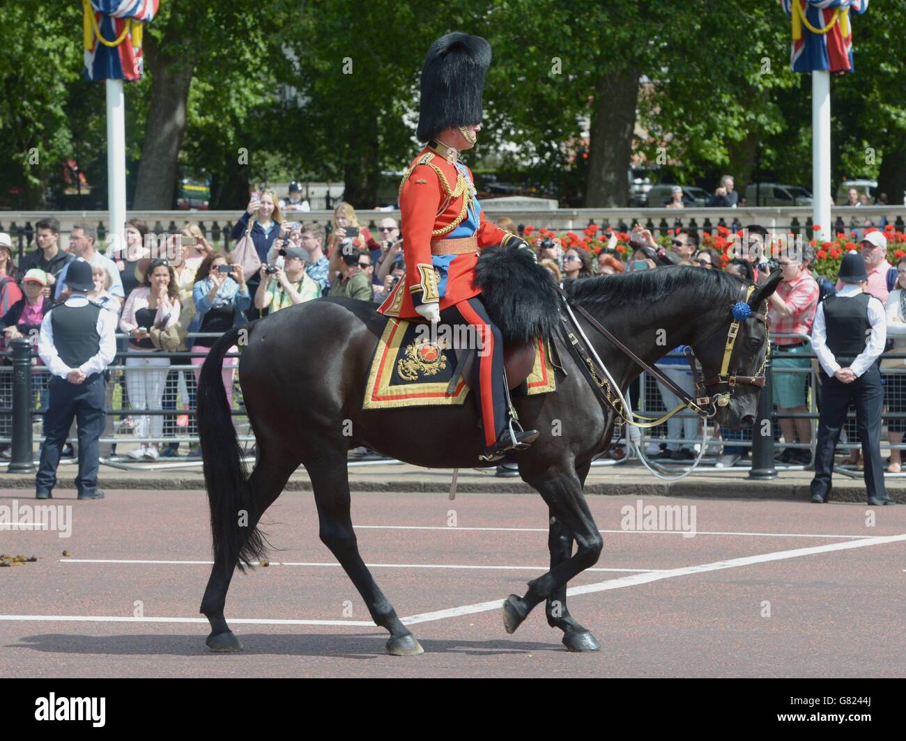 The Prince of Wales, Colonel of Welsh Guards, leads the Welsh Guards ...